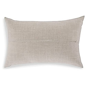 Signature Design by Ashley Whisperich Minimalist Rectangular Indoor/Outdoor Pillow with Scripted Accent, 22" x 14", Light Brown & Black