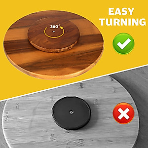 HOMEXCEL 13" Acacia Wood Lazy Susan Organizer Kitchen Turntable Wooden Lazy Susan Organization for Cabinet Table or Pantry