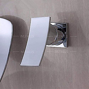 ShiSyan Y-LKUN Basin Sink Mixer Tap for Lavatory Modern Chrome Waterfall Hot and Cold Water Ceramic 2 Holes Double Handle Bathroom Vanity Sink Faucet