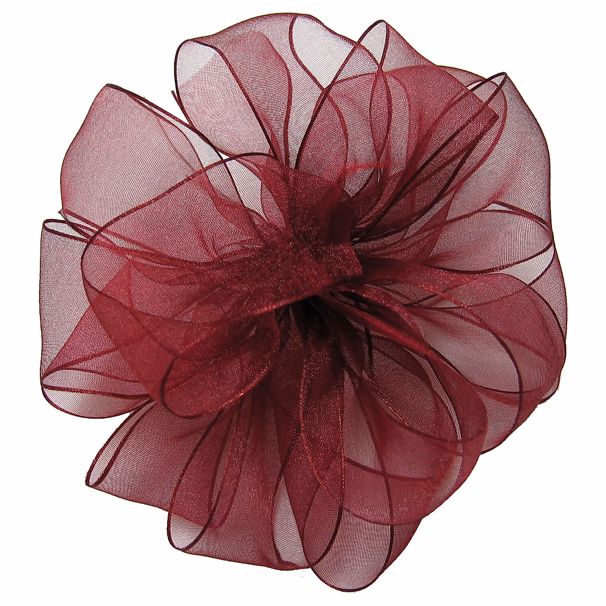 Offray Wired Edge Encore Sheer Craft Ribbon, 1-1/2-Inch Wide by 25-Yard Spool, Burgundy