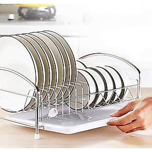Plate Rack Draining Dish Rack Dish Rack 304 Stainless Steel Dish Rack Removable Cutlery Holders Dishware Dish Chopsticks Cutlery Pan Plate Holder