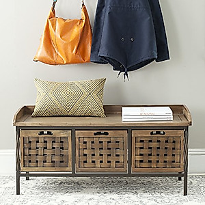 Safavieh American Homes Collection Isaac Filbert Brown Wooden Storage Bench