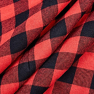 48 Inches Christmas Tree Skirt Red and Black Plaid Buffalo Check Double Layers Skirts for Christmas Decorations Indoor Outdoor, Xmas Party Holiday Ornaments (48 Inches)