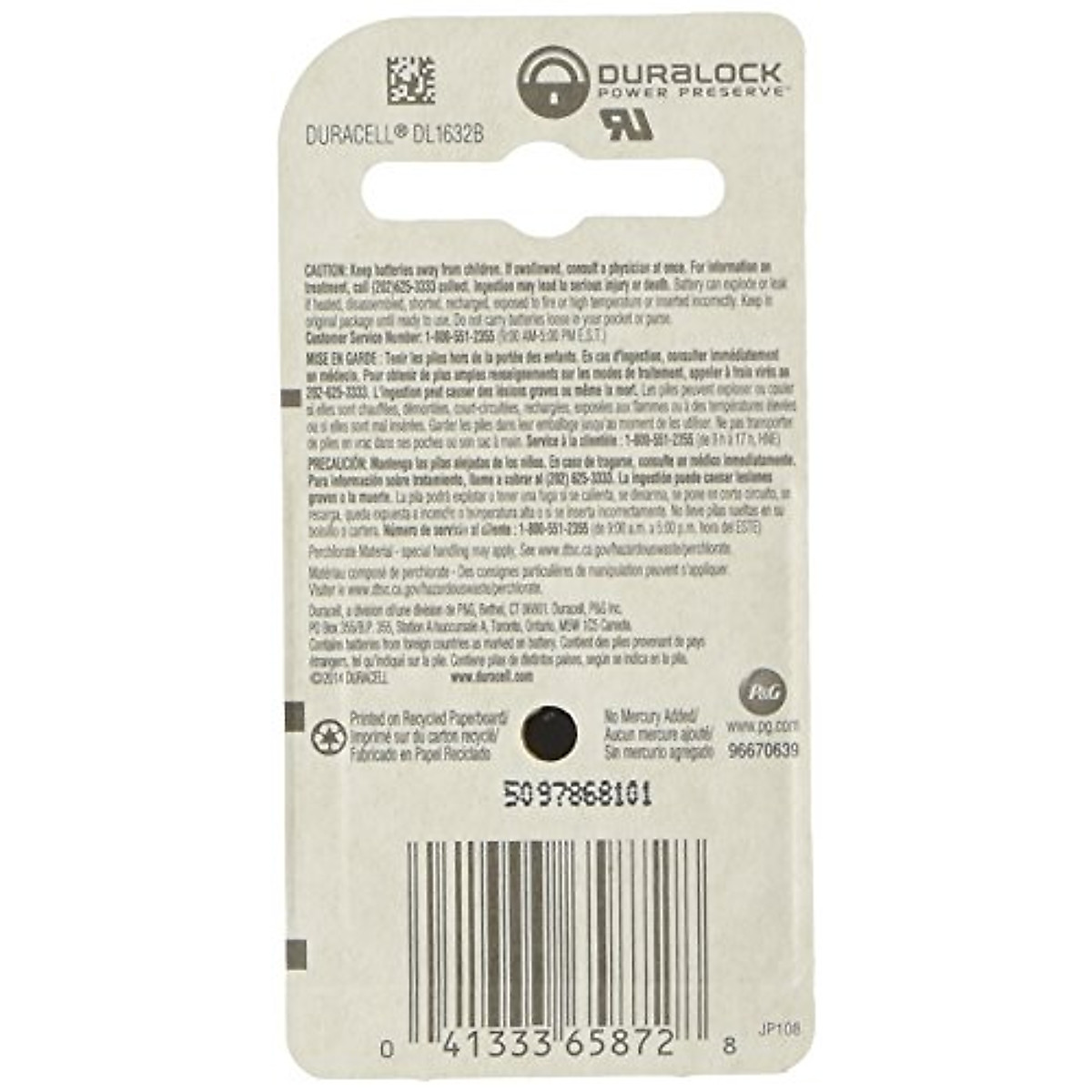 Duracell 10 Watch/Electronic DL 1632 CR1632 Lithium Batteries