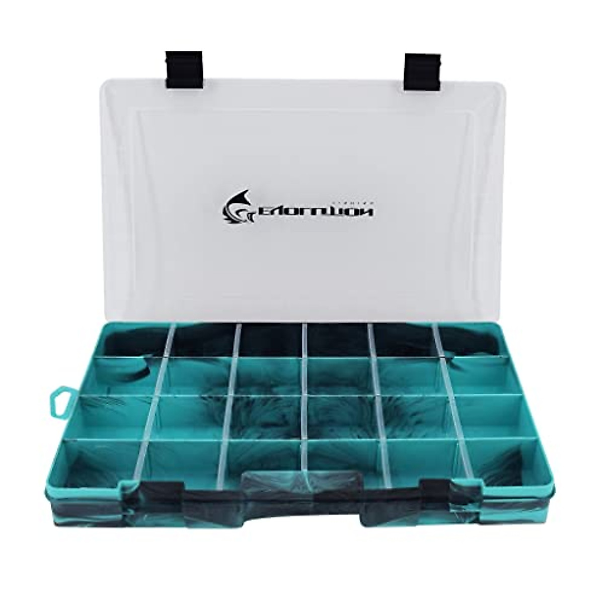Evolution Outdoor 3700 Drift Series Fishing Tackle Tray Multi Pack of 4 – Seafoam Green, Colored Tackle Box Organizer with Removable Compartments, 2 Latch Closure, Utility Box Storage