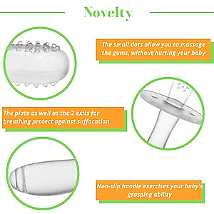 Baby Teething Toys, Teething Toys, Mushroom Teether Toy, Teether for Baby Silicone Teething Brush Tool Ring Toy (X2)