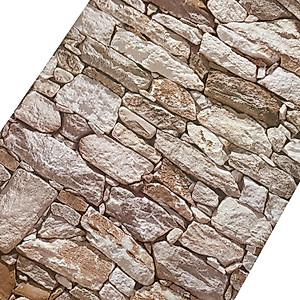 SimpleLife4U Self-Adhesive Shelf Liner Removable Contact Paper Refurbish Apartment Dorm Shop Ugly Wall, Modern Bricks, 17.7 Inch By 9.8 Feet