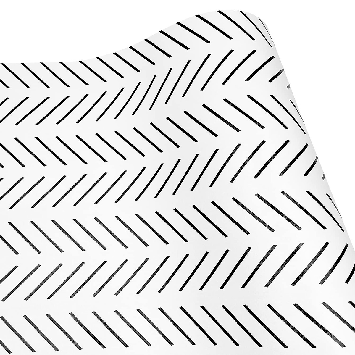 Yifasy Black and White Shelf Liner 9.8 ft Roll Self-Adhesive Wallpaper Bias Revamp Furniture Wall Surface Drawer Sticker 17.7 Inch Wide (S-118.1x17.7 Inch)