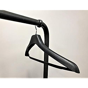 NAHANCO H90 19" Plastic Concave Suit Hanger with Extra Wide Shoulders, Black (Pack of 50)