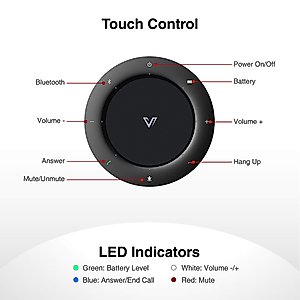 AV Access USB/Bluetooth Speakerphone Full-Duplex Audio, 4 AI Mics Beamforming, 8 Meter 360°Voice Pickup, Loud & Clear, Echo Cancellation, for Skype Zoom Conference Calls