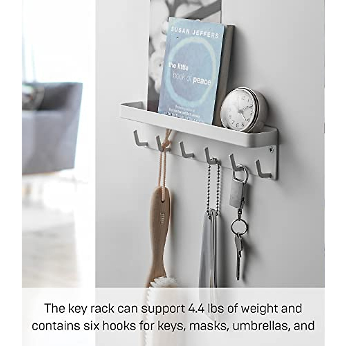 Yamazaki Home Magnetic Key Rack with Tray Steel One Size White