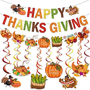 Happy Thanksgiving Banner Thank You Banner for Happy Thanksgiving Decorations Thanksgiving Birthday Decorations Thanksgiving Party Decorations Friendsgiving Decorations