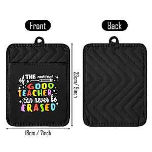 GROBRO7 5Pcs Teacher Appreciation Gift Pot Holders It Takes a Big Heart to Help Shape Little Minds Cotton Pocket Potholder Microwave Oven Mitt Thank You Teachers Gifts for Back to School Graduation