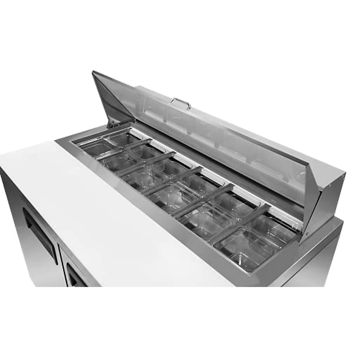 FSE 47-Inch Two-Door Refrigerated Commercial Salad/Sandwich Prep Table, 12 Cubic Feet, Stainless Steel, 115 v, (MRSL-2D)