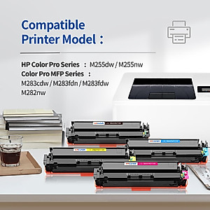 INKCLOUD 206X Toner Cartridges 4 Pack (with Chip) Compatible Replacement for HP 206X A W2110A W2110X Work with HP Color Pro MFP M283fdw M283cdw M283 Pro M255 M255dw Printer Ink High Yield Toner