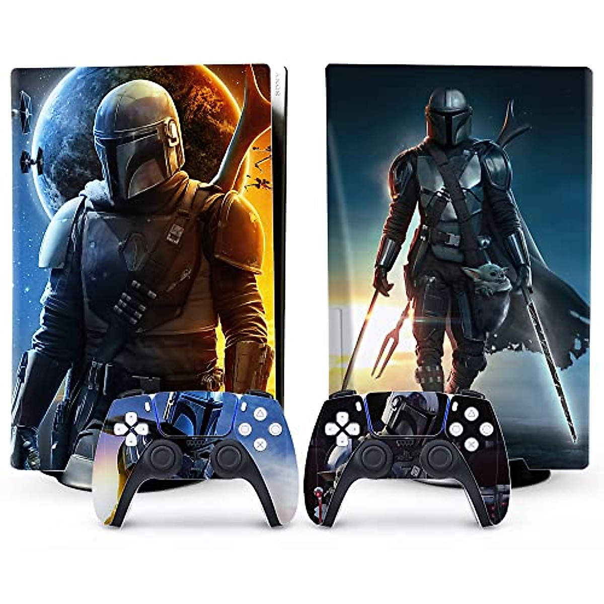 Vinyl Stickers for Playstation 5 Console and Controller Skins,Digital Version, Wrap Decal Cover Protective Accessories Style E