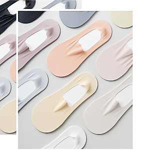 ANIDL 5 Pairs Invisible Ice Silk Breathable Socks,No Show Socks Womens Ultra Low Cut Liner Socks Non Slip Hidden for Flats Boat (Multicolor-2)