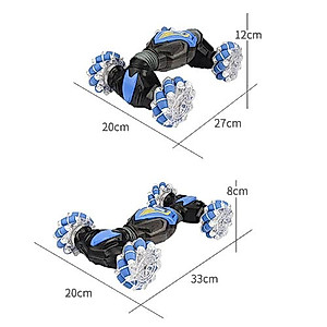 HDZXC All-Terrain Remote Control Car,RC Stunt Car,Deformable Off Road Truck,360 ° Flips Twisting Climbing Vehicle,Double Sided Rotating Race Car with Lights,for Kids