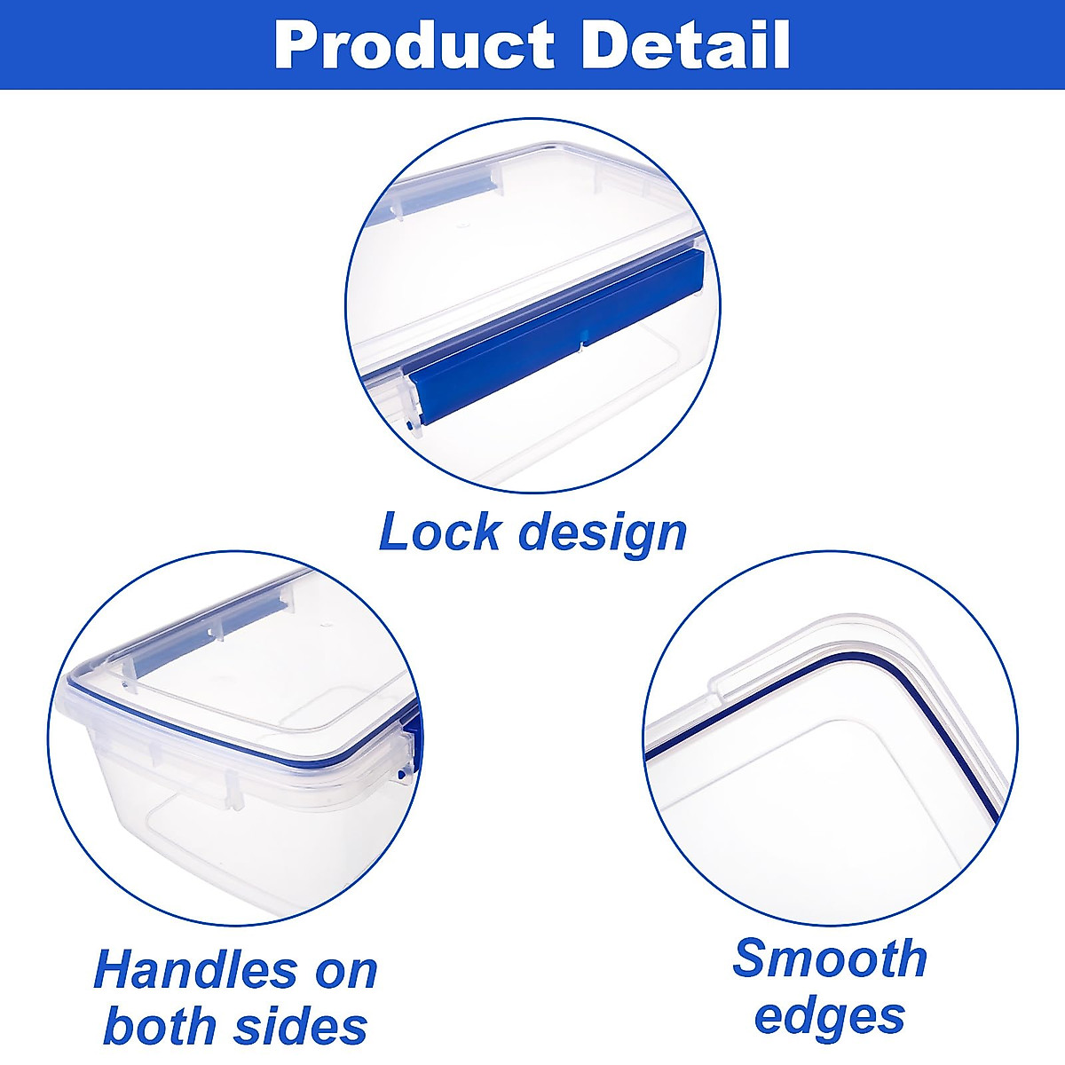 MUXHEL 2 Pcs Large Food Storage Containers with Airtight Lid, 5.5L Reusable Meal Prep Container, Food-Grade Plastic Bread Box for Homemade Bread, Cookies, Food