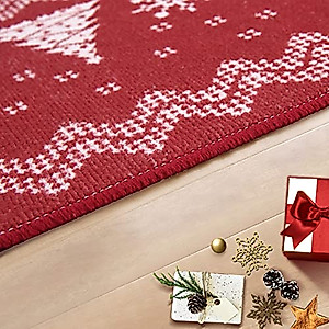 CAROMIO Machine Washable Kitchen Mat Christmas Kitchen Runner Mat Sets Non Skid Kitchen Floor Mats for Kitchen Laundry Sink Under Door, 17"x29"+17"x47"