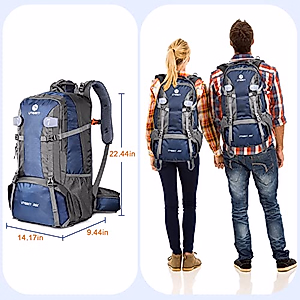 UTEBIT 50L Hiking Backpack, Lightweight Packable Camping Daypack, Water Resistant Foldable Travel Outdoor Backpacks for Men Women with Rain Cover