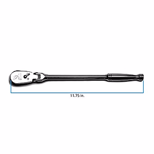 Capri Tools 3/8-Inch Drive Low Profile Flex-Head Ratchet, True 72-Tooth, 5-Degree Swing Arc, 180-Degree Flex-Head (CP12300FX)