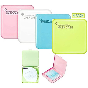 4 PACK Mask Storage Box Portable Mask Case Hygiene Storage Bag Masks Organizer for Recyclable Face Mask Holder Container Keeper