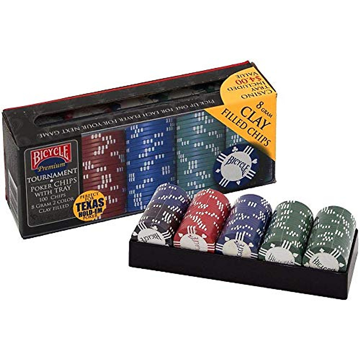 Bicycle Clay Poker Chip Set: 100 Count