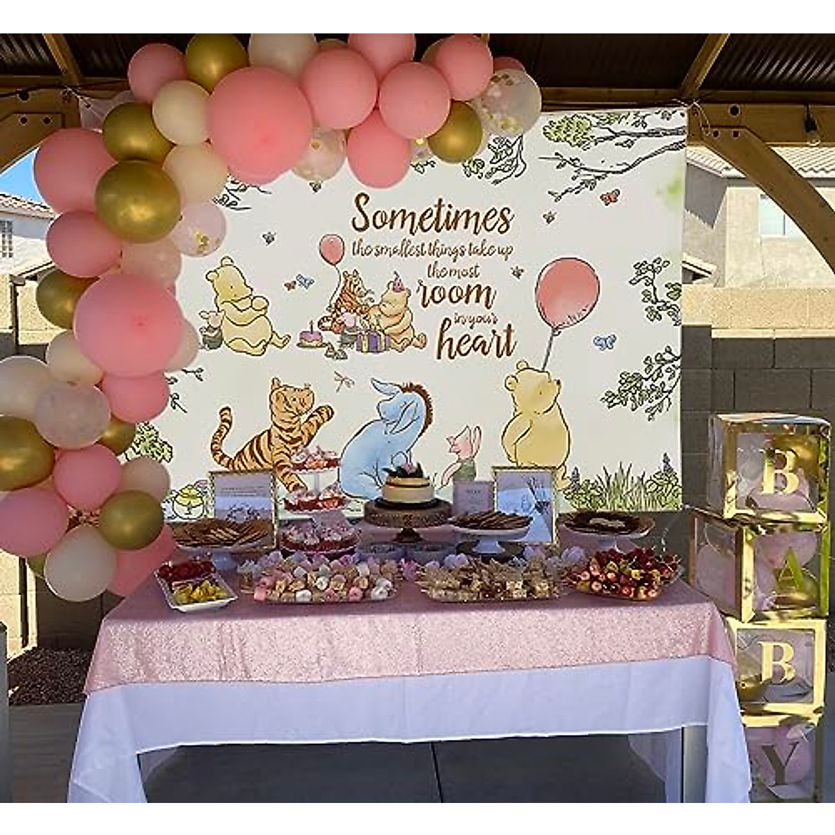 Classic Bear Backdrop Cartoon Animal Honey Bear Forest Friends 1st Birthday Photography Background Banner Boy Girls Newborn Baby Shower Party Decorations Supplies (8x6ft)