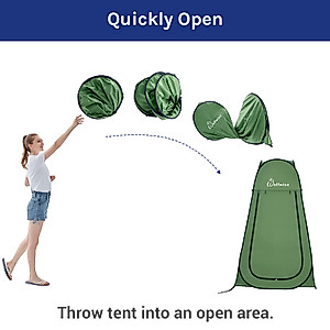 WolfWise Portable Pop Up Privacy Shower Tent Spacious Changing Room for Camping Hiking Beach Toilet Shower Bathroom Green