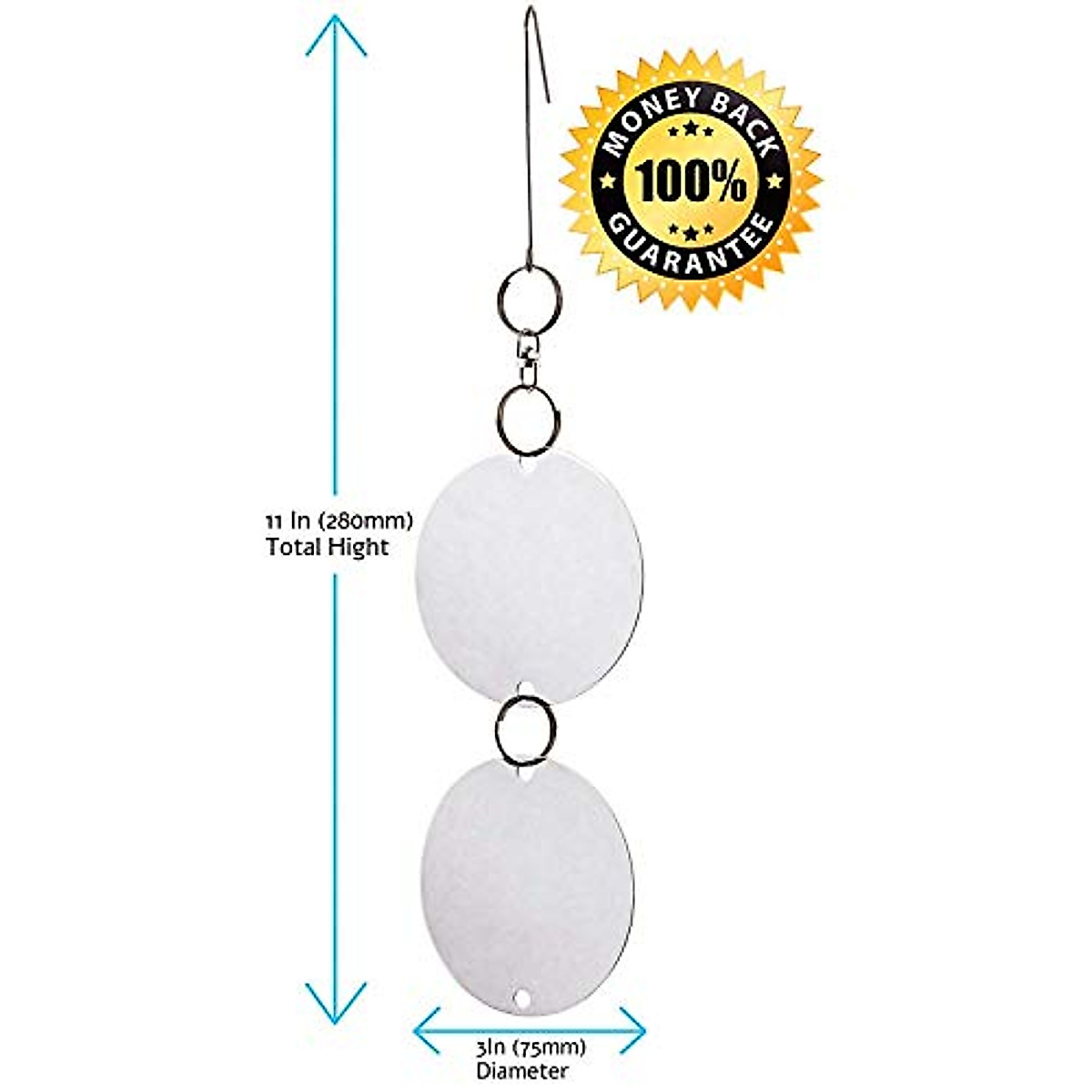 Monarchy Solutions Premium Metal Bird Deterrent Discs 16 Discs Set Reflective Hanging Device to Keep Birds Away Like Woodpeckers, Pigeons, Ducks, Herons, Grackles, Geese & Pest , Bird Blinder disks