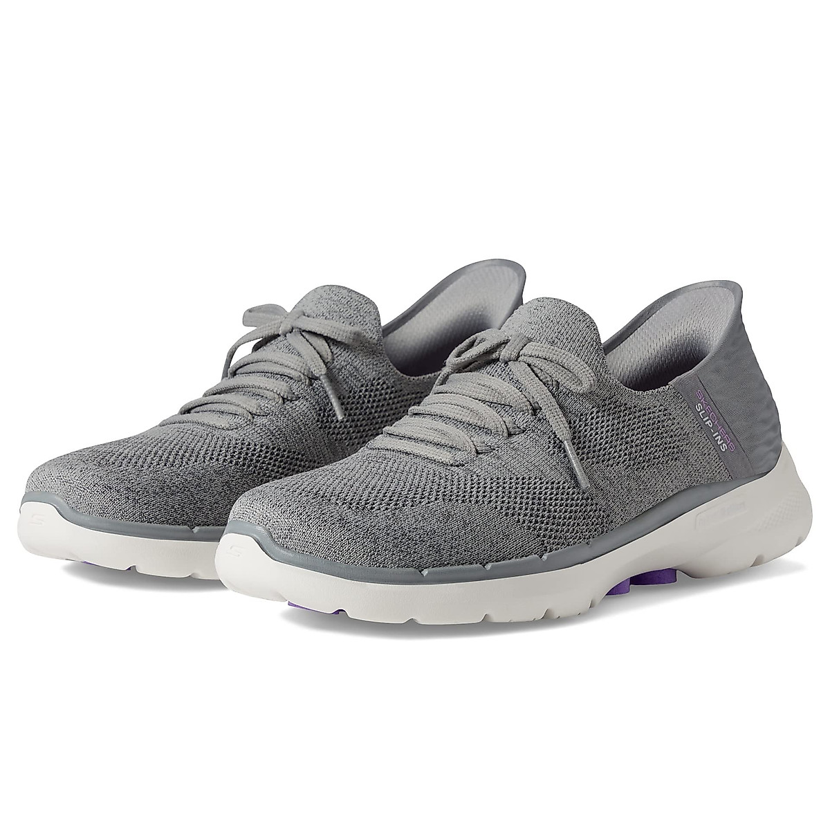 Skechers Women's Hands Free Slip-Ins Go Walk 6-Lovely Day Sneaker, Gray/Lavender, 9