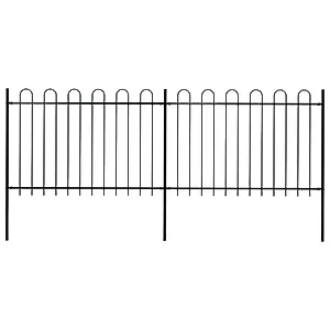 Garden Fence with Hoop Top,Garden Fence Border,Portable Fence,Privacy Fence,Fencing for Yard,Private Fence,Garden Fence for Dogs,for Patio,Backyard,Outdoor Pool,Porch, Steel 11.2ft Black