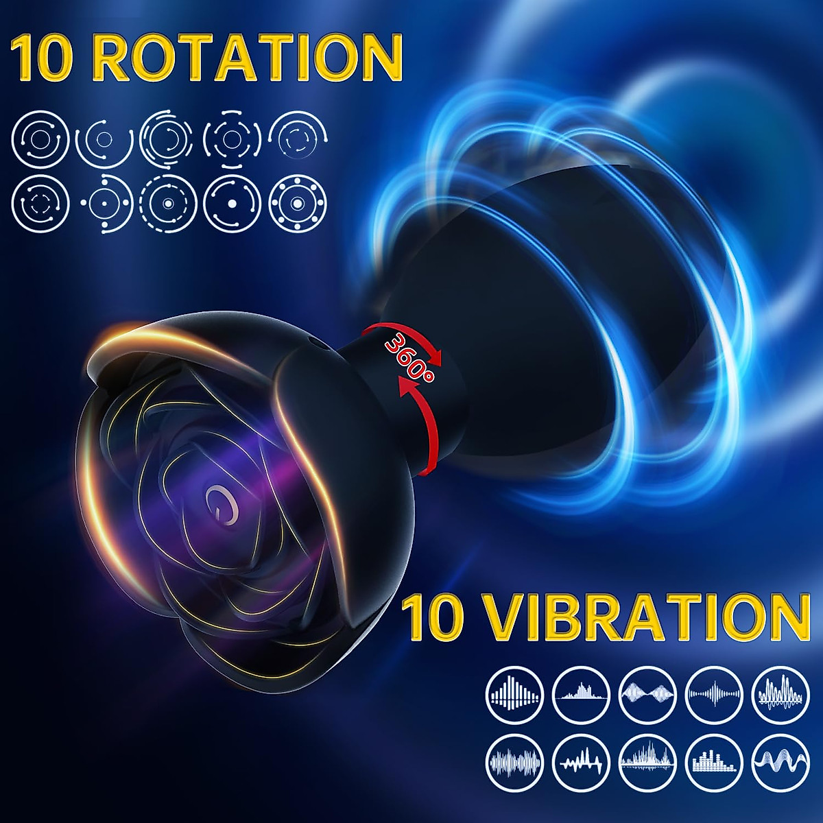 Anal Plug Vibrator with Remote Control Sex Toys for Men Women, Prostate Massager with 10 Rotation Vibration Modes, Adult Sex Toys Vibrating Butt Plug Anal Toys Vibrators Male Sex Toys Couple Pleasure