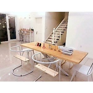 SUSUO 6.5ft x 31.5 inch Rectangle Solid Wood Dining Table Modern Dining Table Leisure Coffee Table in Modern White, Stylish Kitchen Dining Room Office Room Furniture