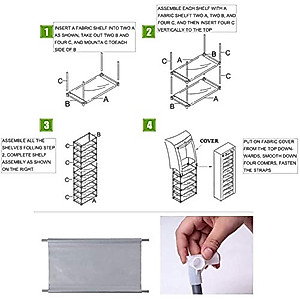 Shoe Rack 10 Tier Shoes Cabinet Storage Organizer Closet with Dustproof Nonwoven Fabric Cover, Store up to 45 Pairs of Shoes (Beige Extra-Wide)