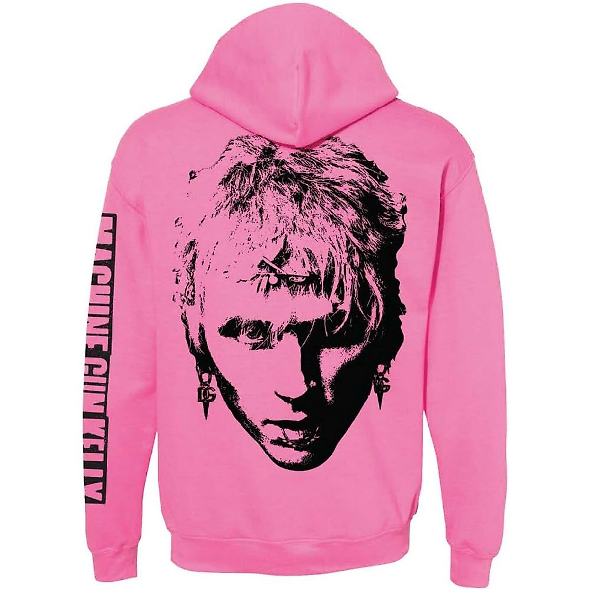 Machine Gun Kelly Hoodie Pink Face Logo Official Unisex Pink Pullover Size L