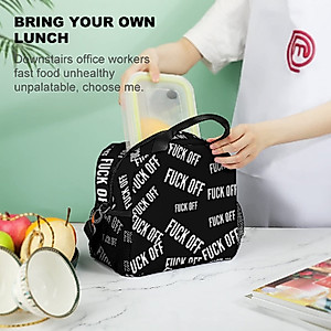 Fuck Off Lunch Box Storage Bag Leakproof Cooler Tote Shoulder Handbag All Over Print
