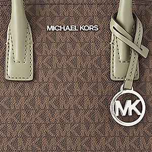 Michael Kors Avril Small Leather Top Zip Satchel Crossbody Brown MK Army Green