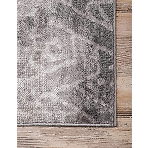 Unique Loom Sofia Collection Area Rug - Rainier (7' 1" x 10' Rectangle, Dark Gray/ Gray)