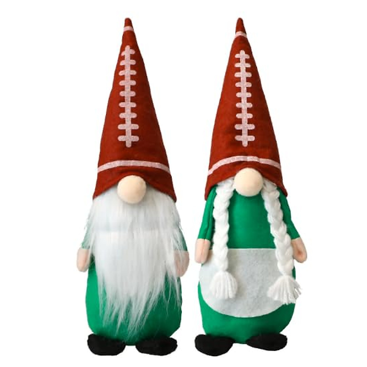 Gnomes Plush - Football Decor (2Pc Set) These Adorable Large Creatures are Perfect for Any Sports Team Fan - 14in Tall Stuffed Swedish Tomte Gnome - American Football Rugby Decoration