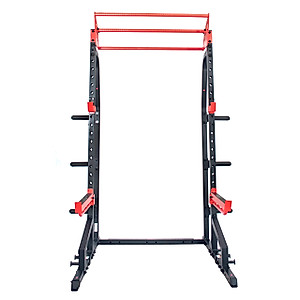 Sunny Health & Fitness Power Zone Half Rack Heavy Duty Performance Power Cage with 1000 LB Weight Capacity – SF-XF9933, Black