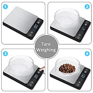 Digital Touch Pocket Scale 0.01oz - Tomiba 3000g Small Portable Electronic Precision Scale (0.1g) Resolution 2 AAA Batteries Included