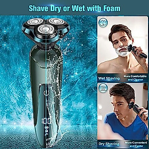 Electric Razor for Men, New Upgrade Electric Shavers for Men Cordless Rechargeable 3D Rotary Men Shaver,Wet/Dry Mens Shaver,Waterproof Mens Razor for Shaving Gifts for Husband, Dad,Boyfriend