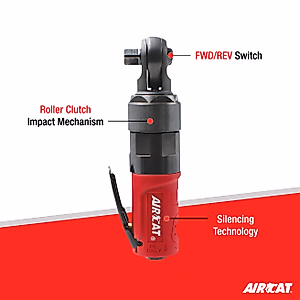 AIRCAT Pneumatic Tools 810-RW: 3/8-Inch Compact Impacting Ratchet 550 RPM, 50 ft-lbs Maximum Torque