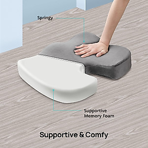 Evajoy Seat Cushion for Office Chair, Memory Foam Cushion with Ergonomic Design, Carrying Handle, Non-Slip Butt Pillow for Lower Back, Coccyx, Sciatica, Tailbone Pain Relief