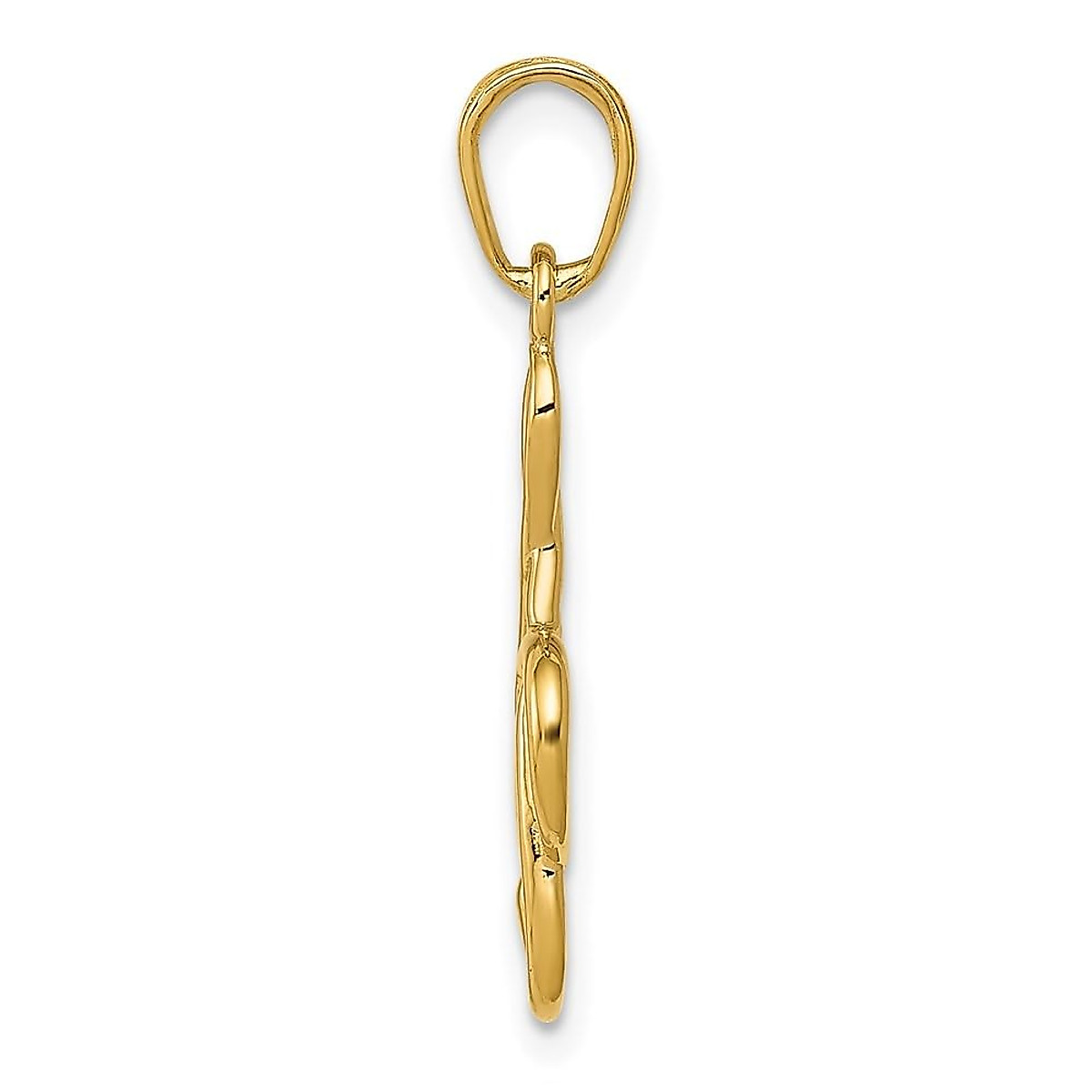 Auriga Fine Jewelry 14k Yellow Gold 3-D Clef Treble Clef Pendant Gift for Women