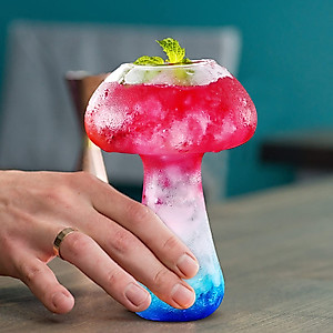 DOITOOL 2pcs Mushroom Cocktail Glass Creative Martini Glasses Novelty Drink Cup Wine Goblets Champagne Cups for Home Bar Party