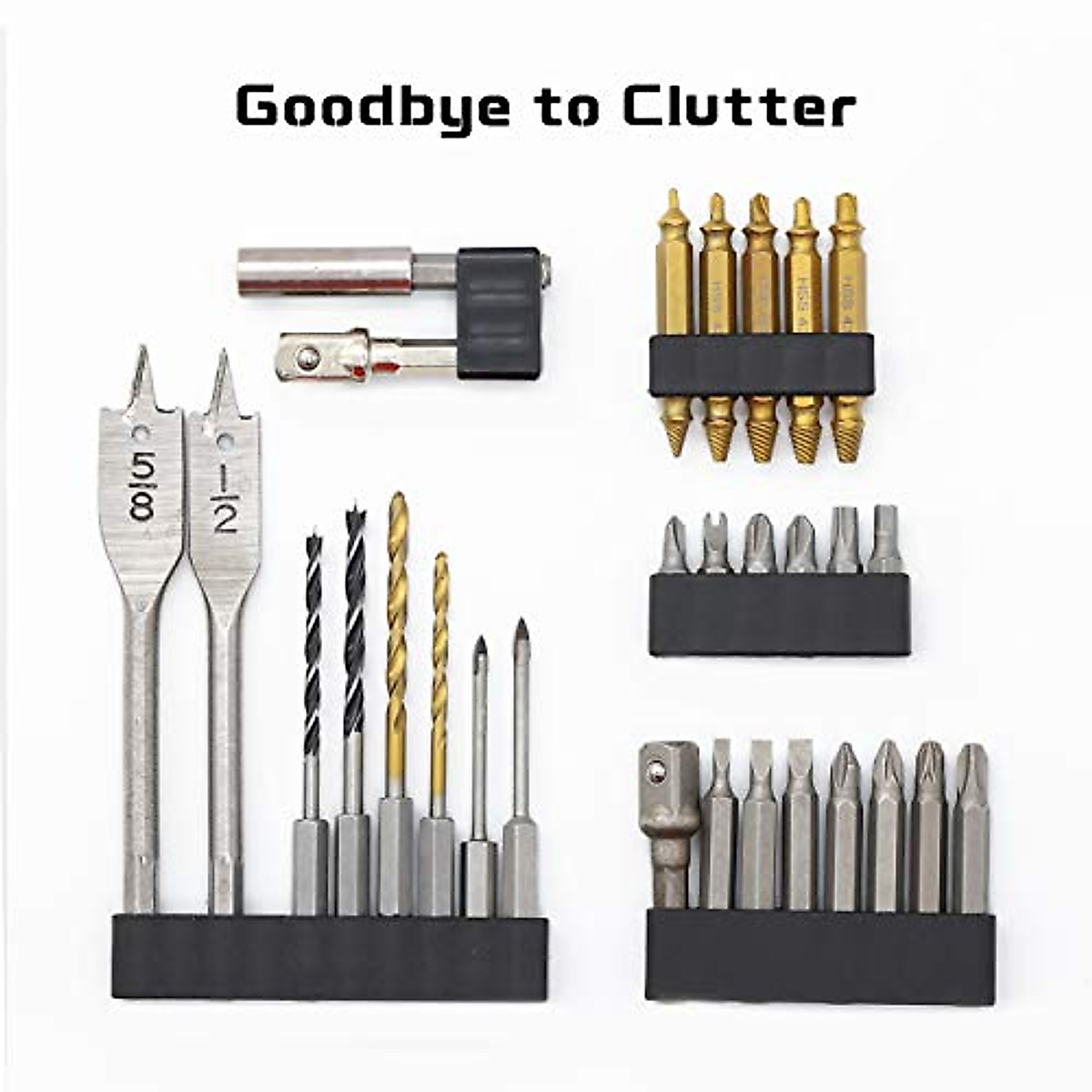 3-13 Holes Hex Shank Screwdriver Bit Holder, Drill Bit and Driver Bit Plastic Screwdriver Head Storage Case, 9 pcs Poly Bag By MKMKYEE