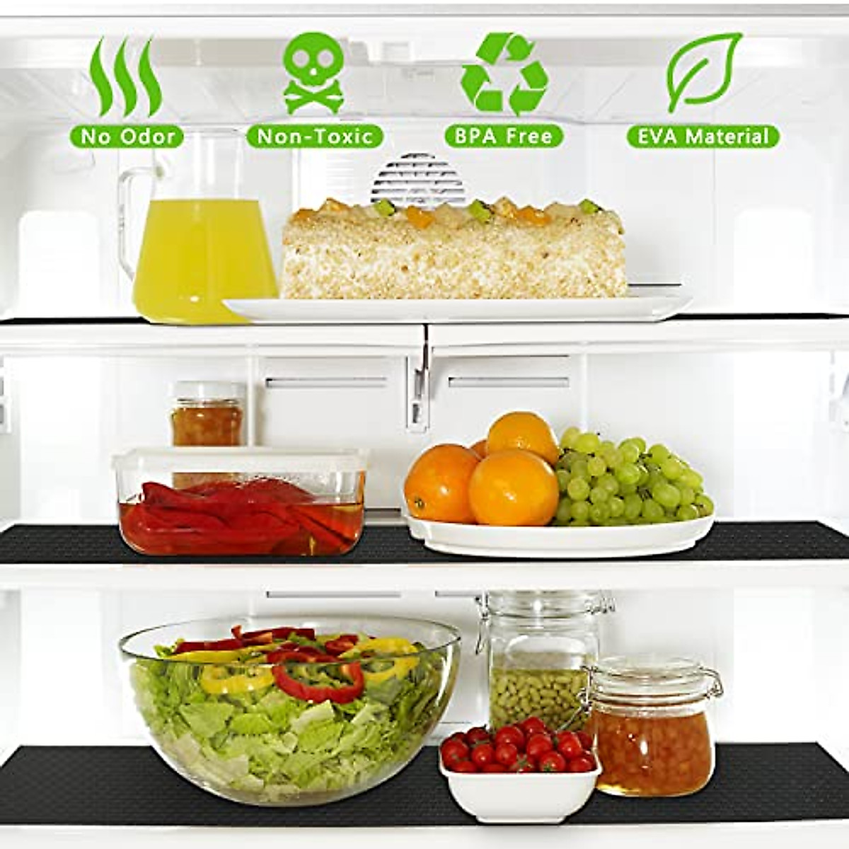 WochiTV Shelf Liner for Cabinets, Drawer 12 Inch x 4.9 Feet, Non Adhesive EVA Plastic Waterproof Protectors Mats for Kitchen, Pantry, Bathroom Closet, Cupboard, Black